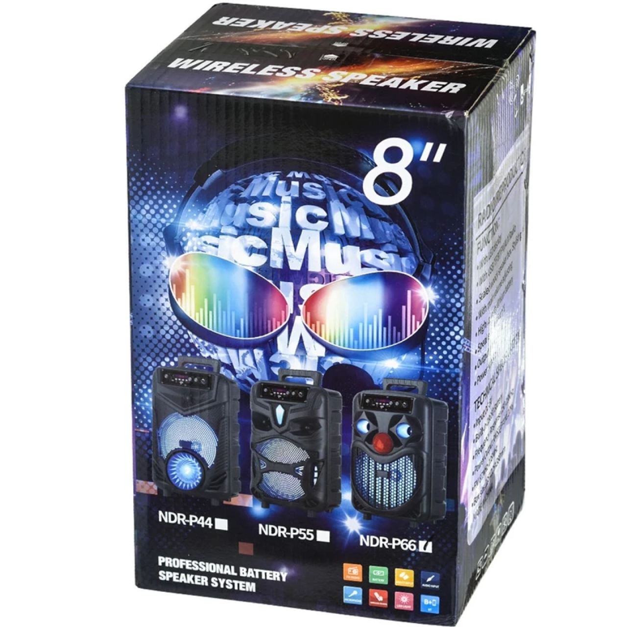 این‌چند | خرید اسپیکر بلوتوثی 8 اینچ قابل حمل مدل NDR-P66 زیر قیمت بازار | این چند